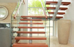 Floating steel-spine staircase Canberra - Delkon Stairs & Carpentry